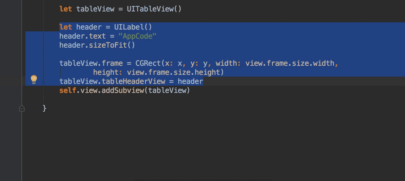 AppCode 2017.2: Extract Method refactoring and override/implement completion for Swift, __auto ...