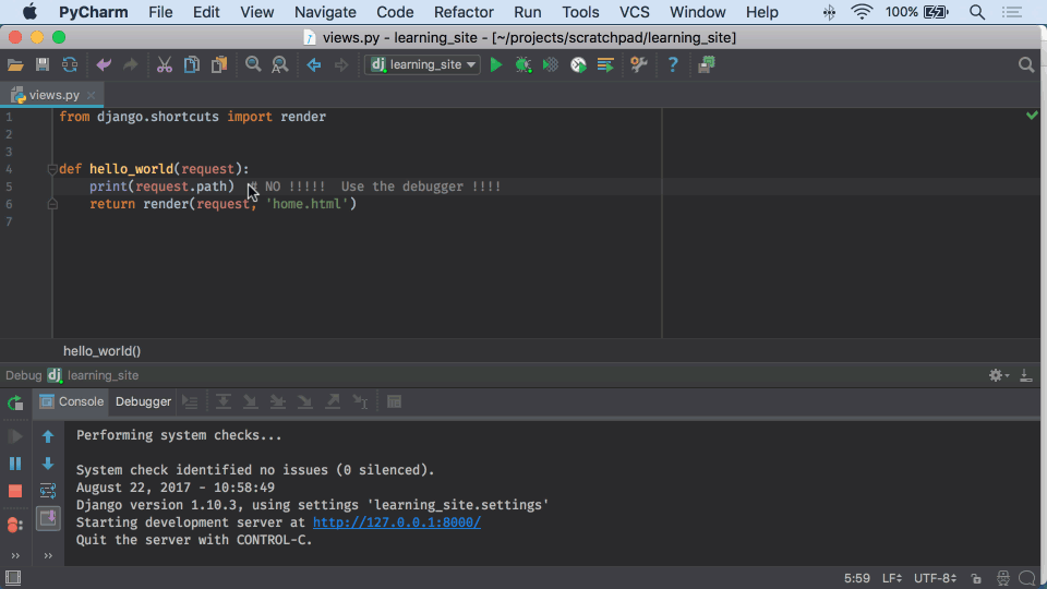 Develop Django Under the Debugger | The PyCharm Blog
