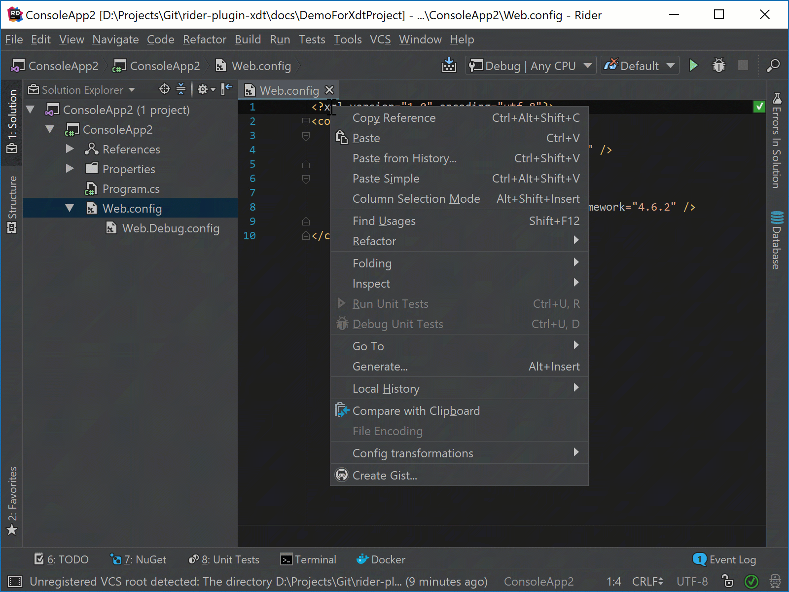 XDT configuration transformations in Rider | The .NET Tools Blog