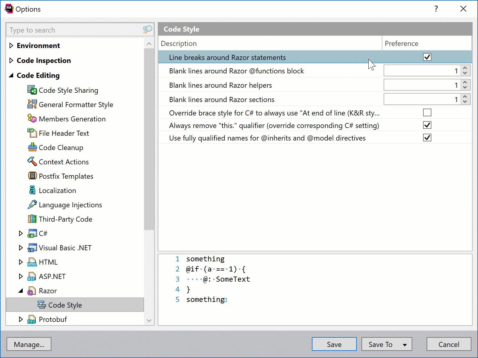 Razor Code Formatting Updates In Resharper And Rider The Net Tools Blog