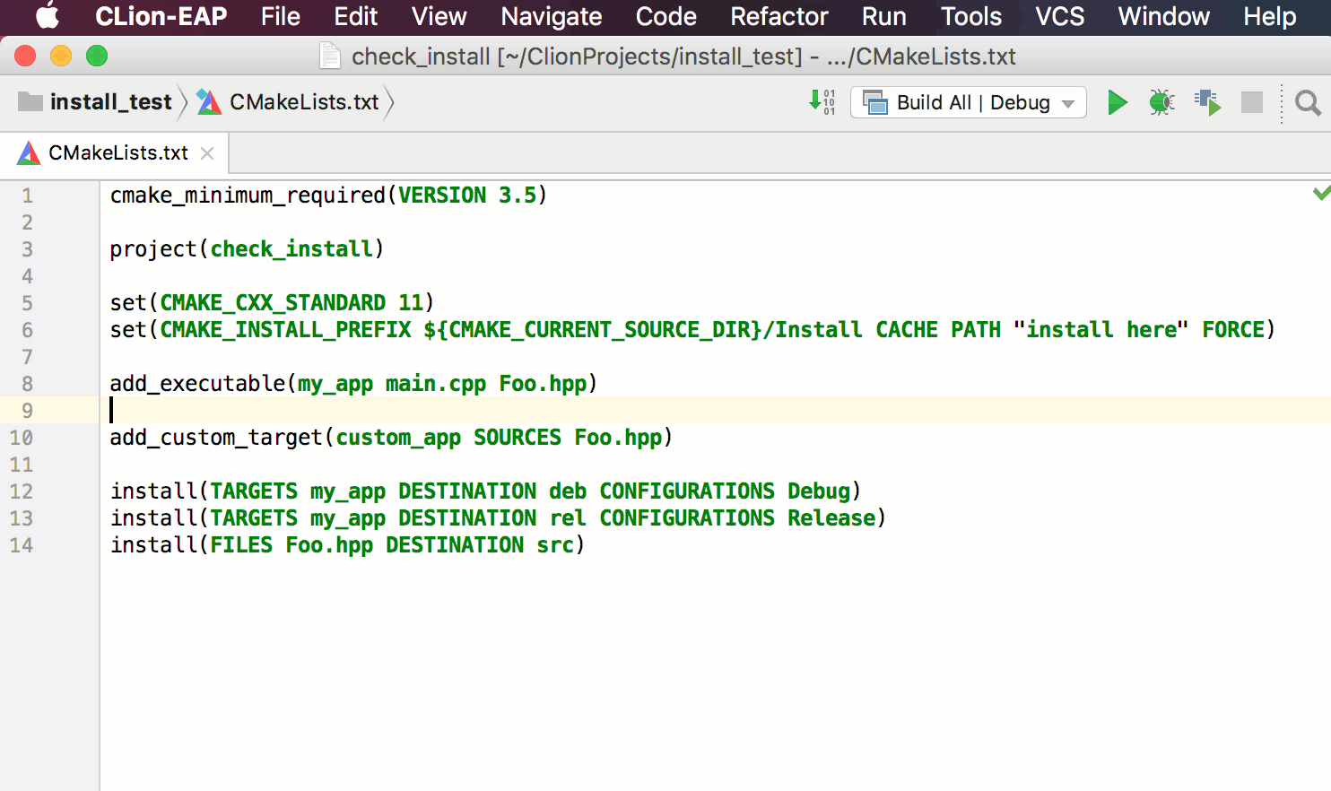 CLion 2018.1 EAP: Clang-Tidy options and configs, CMake Install and more | The CLion Blog