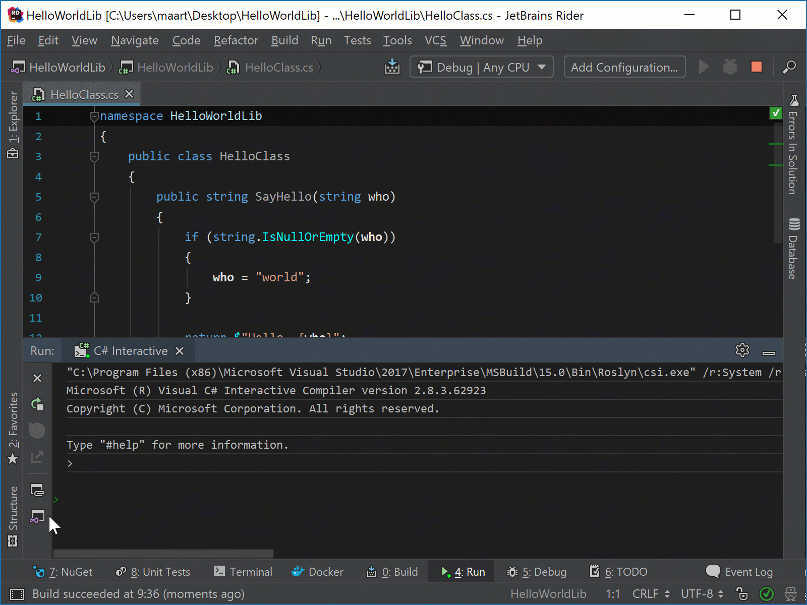 Add references and debug code snippets in Rider C# Interactive | The .NET Tools Blog