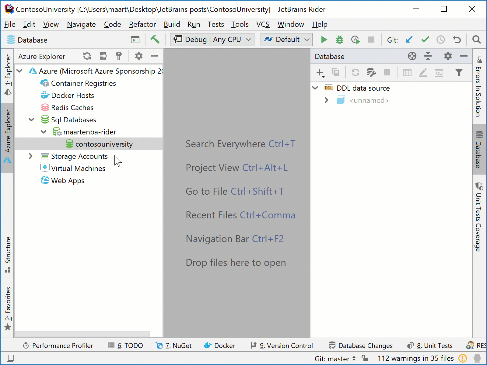 Work with databases and the Azure Cloud Shell - Azure Toolkit for Rider 2018.3 EAP | The .NET ...
