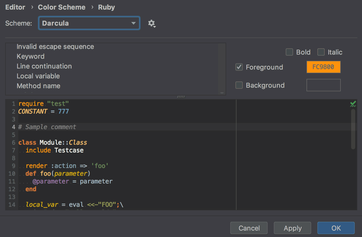 How to Import Previous Darcula Color Scheme in RubyMine | The RubyMine Blog