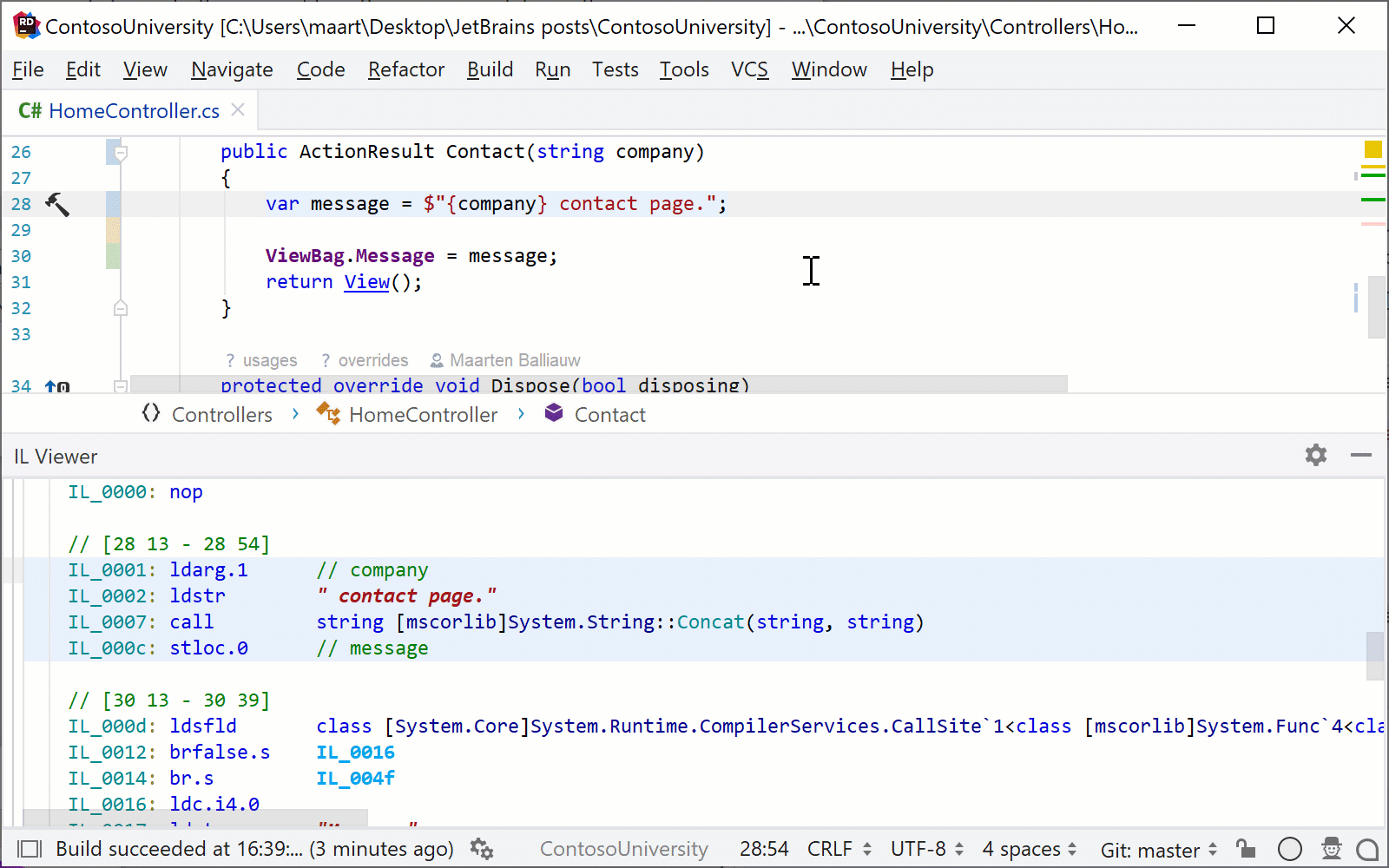 Run static methods from gutter, IL Viewer, install SDKs and more ...
