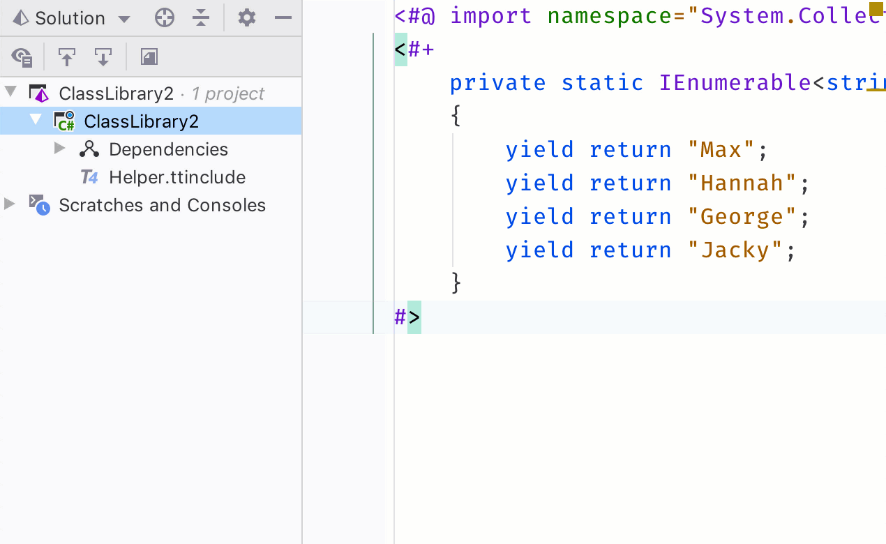 Introducing T4 Text Template Support In Rider 2019 3 The Tools Blog