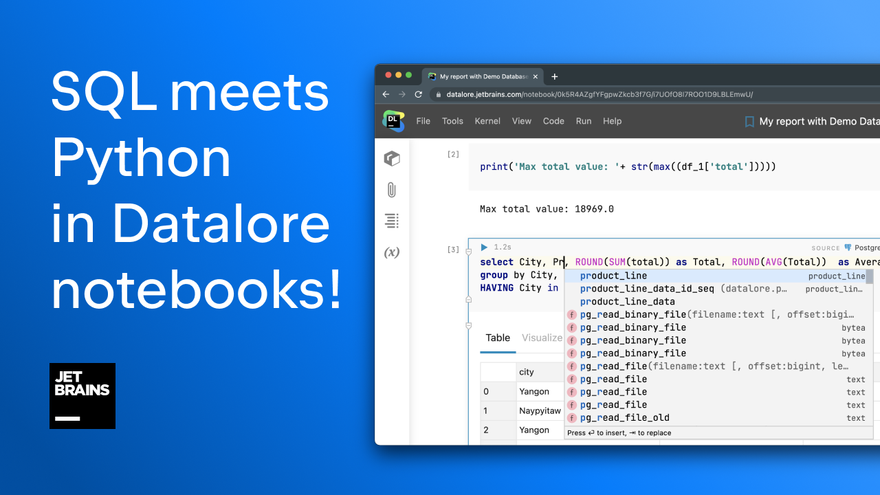 Introducing Sql Cells And Database Connections To Datalore Notebooks The Datalore Blog 