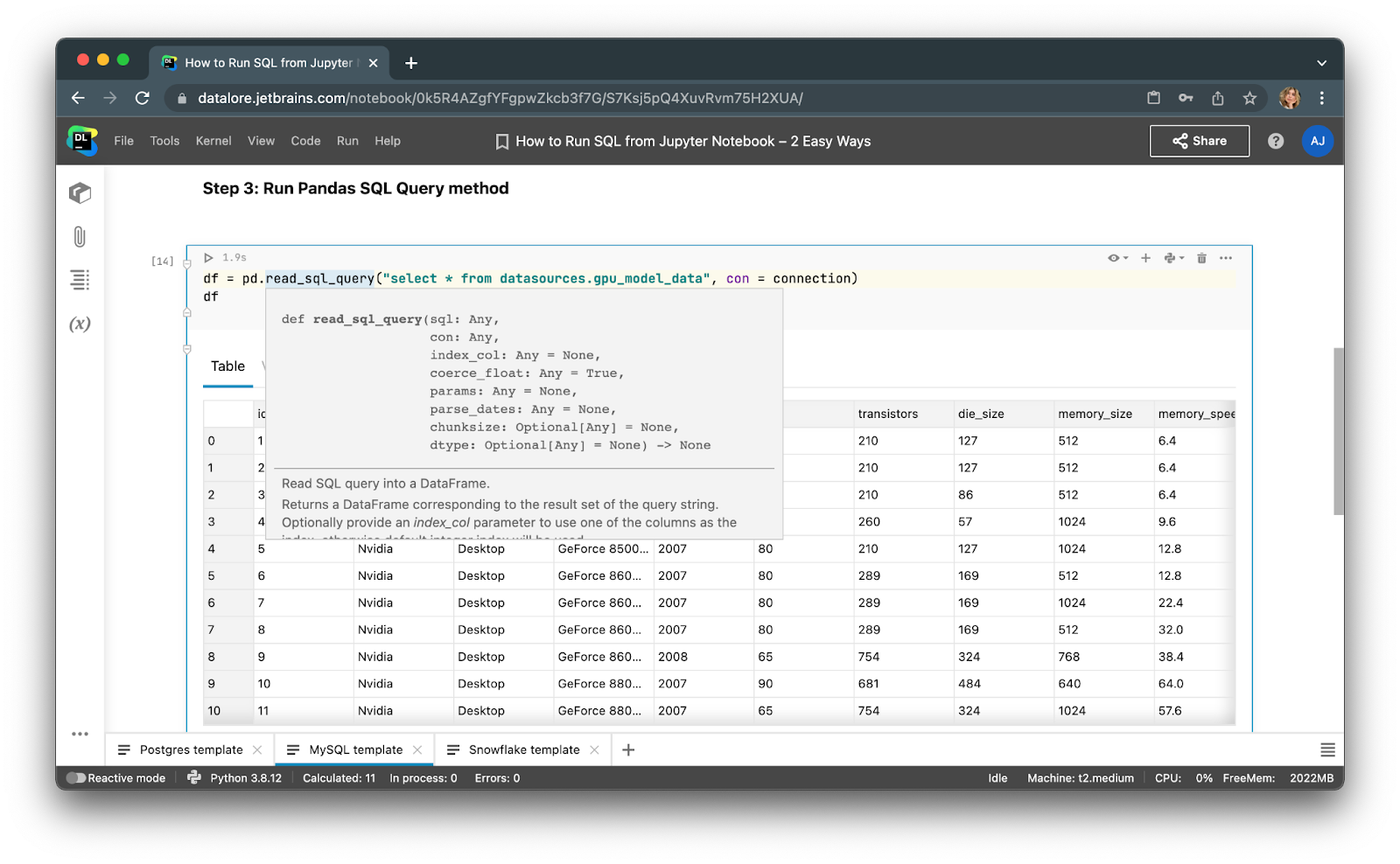 How To Run SQL From Jupyter Notebook Two Easy Ways The Datalore Blog